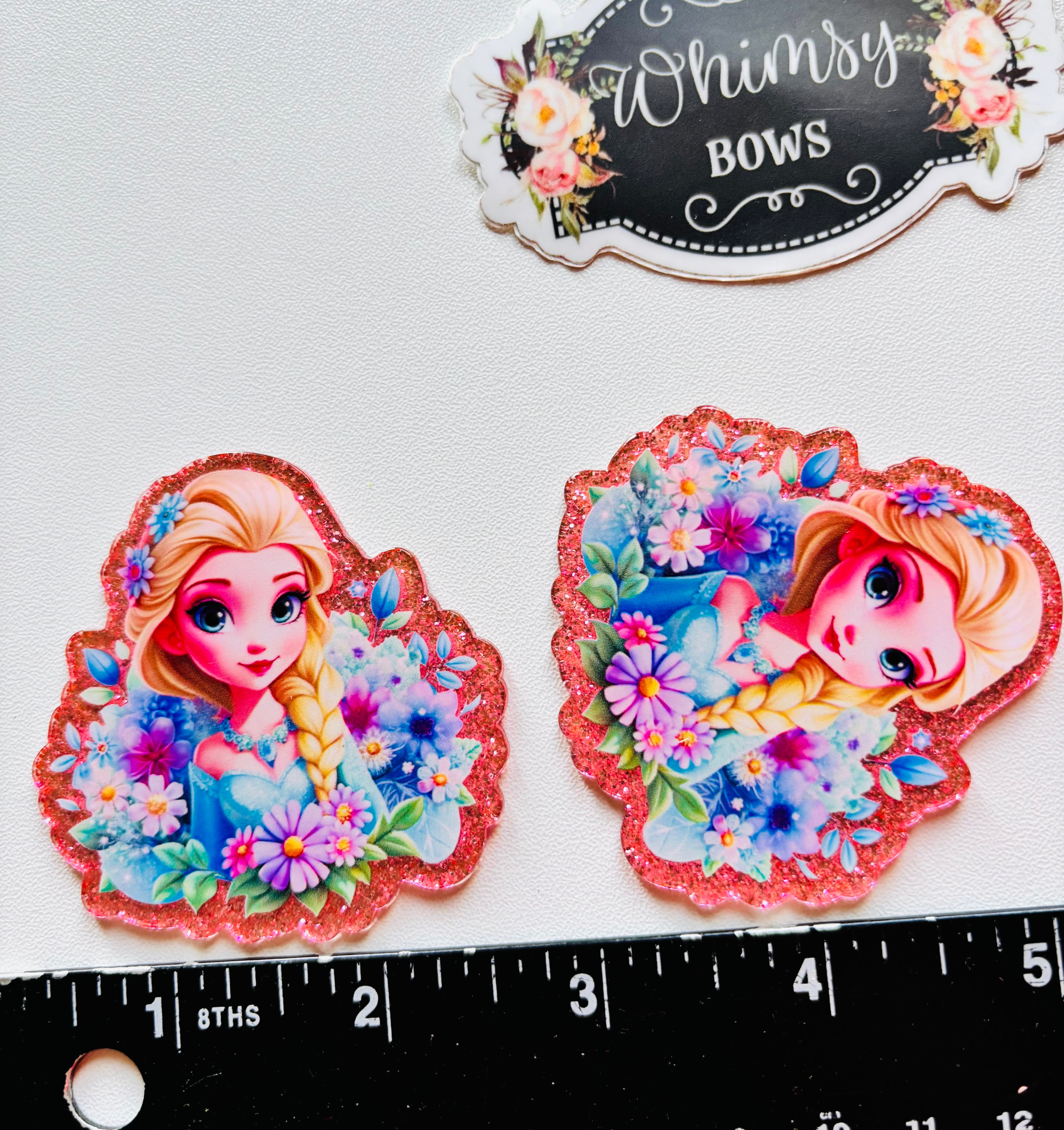 ELSA FROZEN LARGE GLITTER RESIN – Whimsy Ribbons and Bows