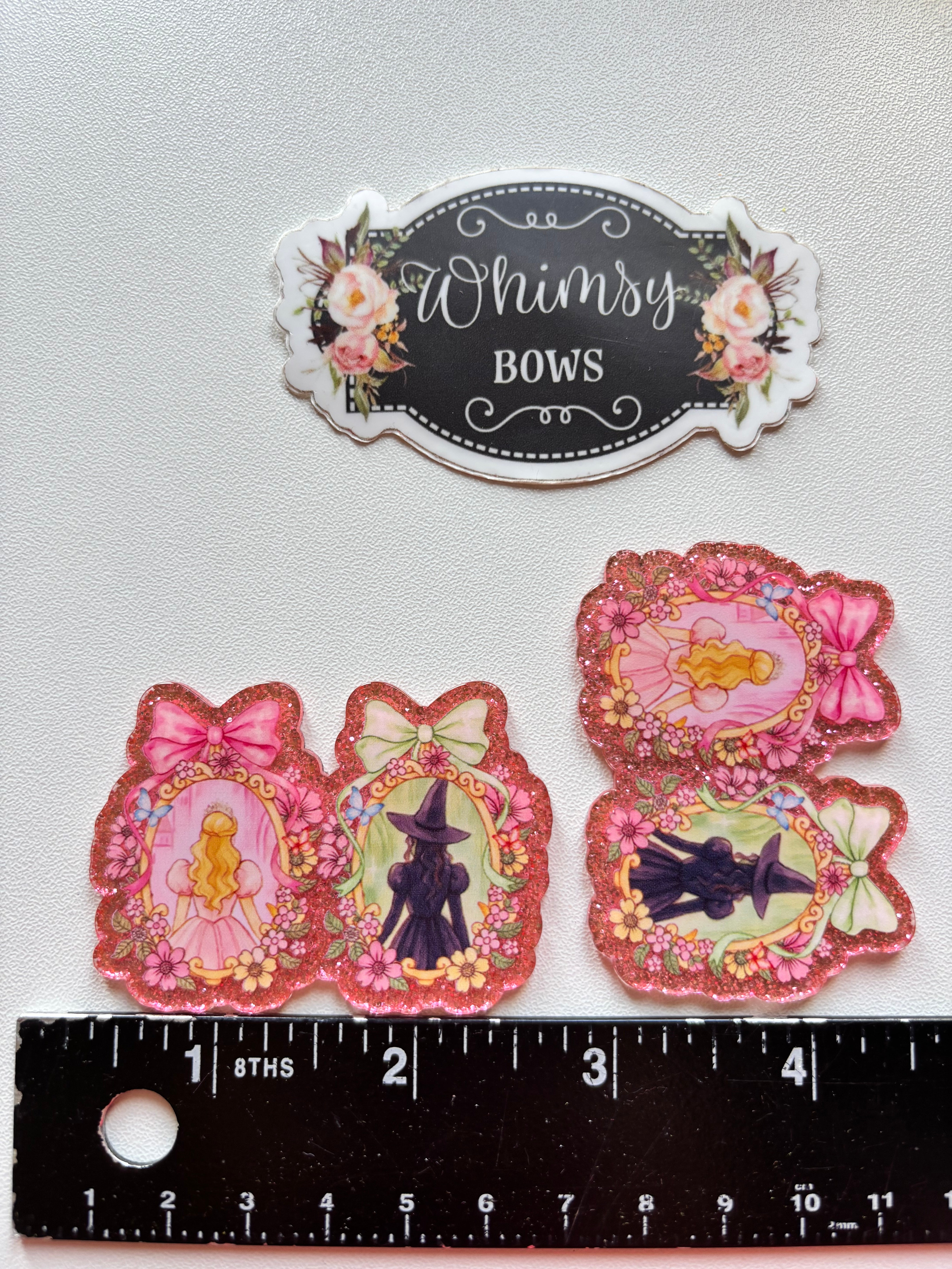 WICKED FLORAL GLINDA ELPHABA MOVIE LARGE GLITTER RESIN – Whimsy Ribbons ...