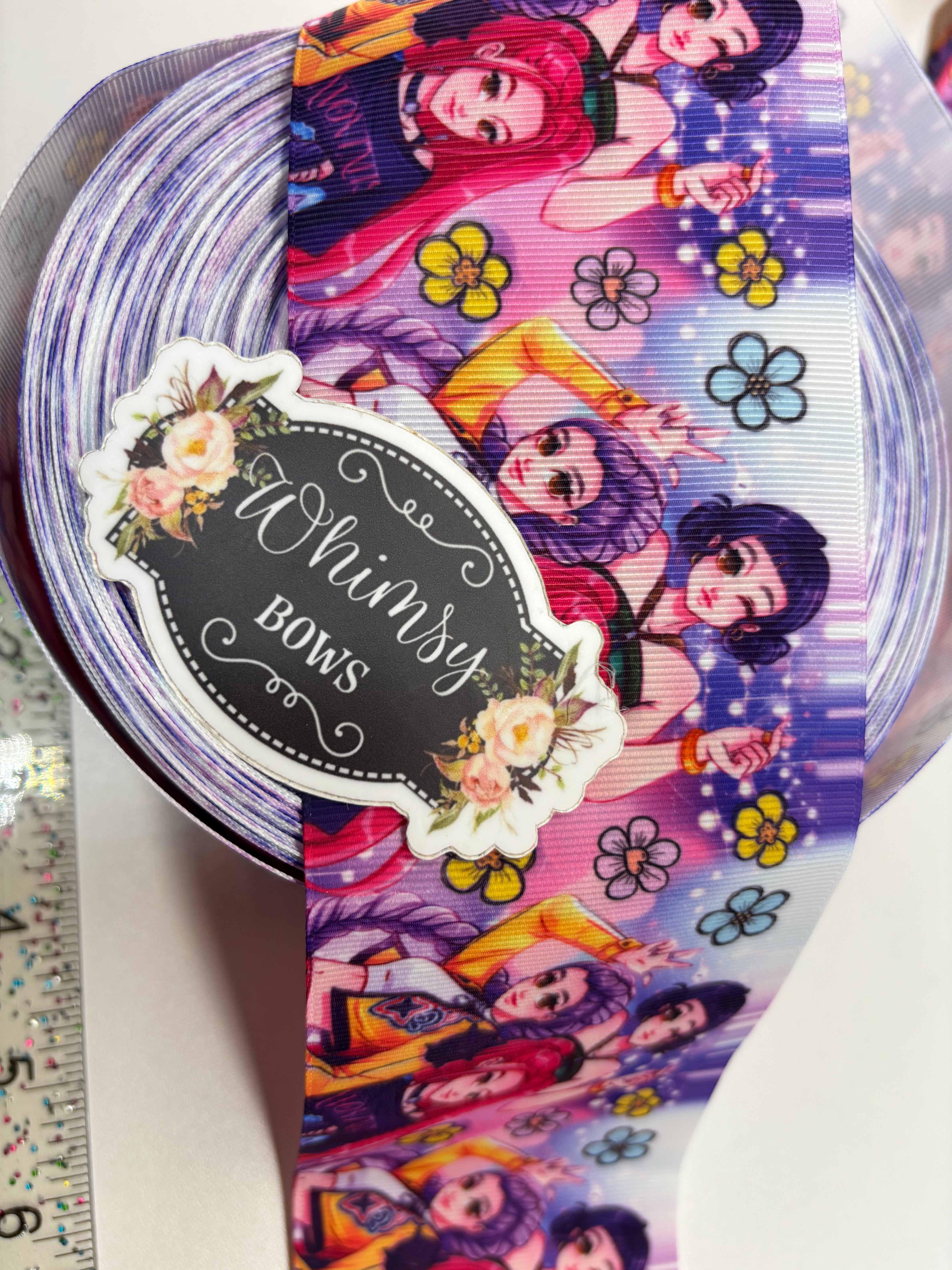 HUNTRX K-POP RIBBON DEMON HUNTER 3 inch GROSGRAIN RIBBON PURPLE TONES ...